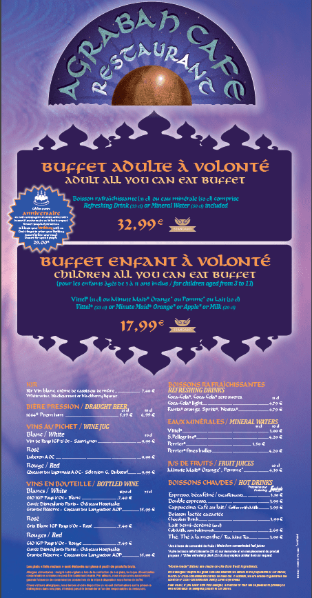 Agrabah cafe Menu