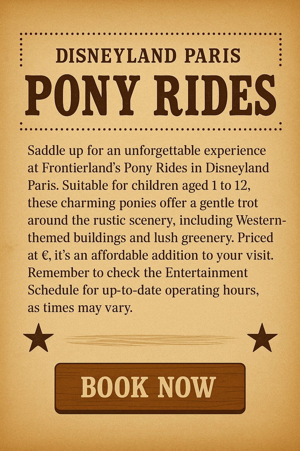 Pony Rides at Disneyland Paris - Hotel Cheyenne Fun